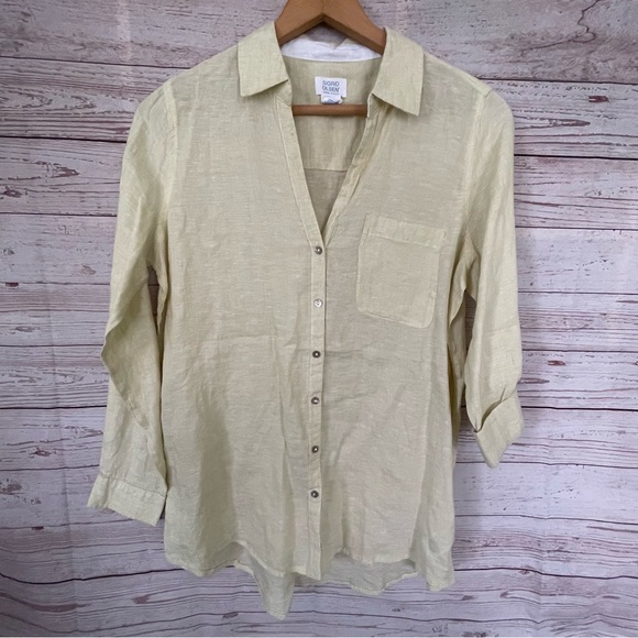 Sigrid Olsen | Tops | Sigrid Olsen Womans Size M Button Up Linen Shirt ...